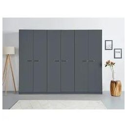 Dreht&uuml;renschrank Rauch "Kleiderschrank Schrank Garderobe TOPSELLER OTELI inkl. Inneneinteilung", grau (graumetallic), B:271cm H:210cm T:54cm, Holzwerkstoff, Schr&auml;nke, Dreht&uuml;renschrank, mit zus&auml;tzlichen Einlegeb&ouml;den, optional mit Spiegel MADE IN GERMANY