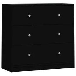 Schubkastenkommode Home Affaire, schwarz, B:72,4cm H:68,3cm T:30,1cm, Holzwerkstoff, Sideboards, Stauraum, Knopfgriffe, einfache Selbstmontage, 72,4 x 68,3 x 30,1 cm