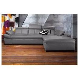 Ecksofa exxpo - SOFA FASHION "Salerno, Funktionssofa, Breite 280cm, hoher Sitzkomfort, L-Form", grau (delfin), B:280cm H:77cm T:170cm, Microfaser-Primabelle (100% Polyester);NaturLEDER;Kunstleder;Lederfaserstoff;Luxus-Microfaser Lederoptik, Sofas, Ecksofa, inkl. Kopf- und Armteilverstellung, wahlweise mit Bettfunktion