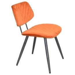 Polsterstuhl Inosign, orange (terra, schwarz, terra), B:47cm H:76cm, Polyester, St&uuml;hle, Polsterstuhl, Gestell aus Stahlrohr, Sitz und R&uuml;cken schaumstoffgepolstert
