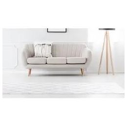 Teppich me gusta "Vivica 200" Gr. 4, beige (creme, wei&szlig;), B:160cm H:20mm L:230cm, Kunstfaser, Teppiche, Teppich, besonders weich durch Microfaser, Wohnzimmer