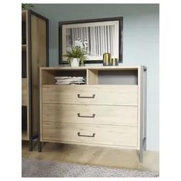Kommode FORTE, braun (bartex eiche, schwarz), B:109,4cm H:90,7cm T:41,5cm, FSC-zertifizierter Holzwerkstoff, Sideboards, Kommode