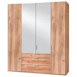 Kleiderschrank wimex "New York", braun (plankeneichefarben, spiegel), B:180cm H:236cm T:58cm, Schr&auml;nke, Kleiderschrank, mit Spiegelt&uuml;r