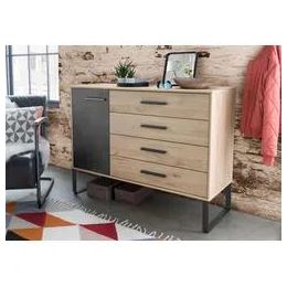 Kombikommode Wiemann "Br&uuml;ssel", beige (steineiche nachbildung, schiefer nachbildung), B:120cm H:89cm T:43cm, Sideboards, Kombikommode, vormontiert