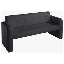 Sitzbank exxpo - SOFA FASHION "Barista K&uuml;chensofa, kompakte Stellma&szlig;e, Sitzh&ouml;he 49cm", schwarz, B:182cm H:82cm T:68cm, Carabu (50%Polyester, 35%Polyacryl, 15%Polyamid), Sitzb&auml;nke, Sitzbank, mit R&uuml;ckenlehne