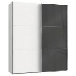 Schwebet&uuml;renschrank wimex "Level by fresh to go", wei&szlig; (wei&szlig;, grauglas), B:200cm H:236cm T:65cm, Schr&auml;nke, Schwebet&uuml;renschrank, mit jeweils einer Glast&uuml;r