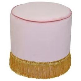 Hocker Home Affaire, rosa, B:45cm H:46cm T:45cm, Samtbezug 100% Polyester, Hocker, Sitzhocker