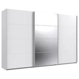 Schwebet&uuml;renschrank wimex "Norderstedt", wei&szlig; (wei&szlig;, spiegel), B:313cm H:210cm T:64cm, Schr&auml;nke, Schwebet&uuml;renschrank, INKLUSIVE 2 Stoffboxen und 2 zus&auml;tzliche Einlegeb&ouml;den, mit Spiegel