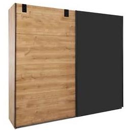 Schwebet&uuml;renschrank wimex "Malm&ouml;, Kleiderschrank wahlweise mit oder ohne Spiegel", grau (plankeneiche, graphit), B:225cm H:210cm T:65cm, Holzwerkstoff, Schr&auml;nke, Schwebet&uuml;renschrank, Kleiderschrank im Industrial Design, 225 oder 270cm breit