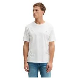 Marc O'Polo T-Shirt MARC O'POLO, Herren, Gr. XL (54), wei&szlig;, Jersey, Obermaterial: 100% Baumwolle, Basic, Rundhals, Shirts T-Shirt, Logo-T-Shirt aus Bio-Baumwolle