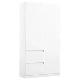 Dreht&uuml;renschrank Rauch "Kleiderschrank Schrank Garderobe W&auml;scheschrank Ankleide NIDDA", wei&szlig;, B:91cm H:197cm T:54cm, Holzwerkstoff, Schr&auml;nke, Dreht&uuml;renschrank, grifflose Front sowie Push-to-Open Funktion MADE IN GERMANY