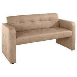 Polsterbank exxpo - SOFA FASHION "Barista K&uuml;chensofa, Sitzh&ouml;he 49cm, kompakte Stellma&szlig;e", beige (sahara), B:162cm H:82cm T:68cm, Microfaser (Zusammensetzung: 100% Polyester);Lederfaserstoff (Grundgewebe 41% Lederfaser, 39% Polyester, 20% Baumwolle), Sitzb&auml;nke, Polsterbank, Frei im Raum stellbar