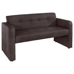 Polsterbank exxpo - SOFA FASHION "Barista K&uuml;chensofa, Sitzh&ouml;he 49cm, kompakte Stellma&szlig;e", braun (schwarz braun), B:162cm H:82cm T:68cm, Microfaser (Zusammensetzung: 100% Polyester);Lederfaserstoff (Grundgewebe 41% Lederfaser, 39% Polyester, 20% Baumwolle), Sitzb&auml;nke, Polsterbank, Frei im Raum stellbar