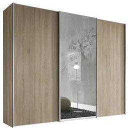 Schwebet&uuml;renschrank STAUD "Sinfonie Plus, edles Design in hochwertiger Qualit&auml;t, Made in Germany", braun (sonoma eiche), B:249cm H:222cm T:68cm, Holzwerkstoff, Schr&auml;nke, Schwebet&uuml;renschrank, Mit Spiegelt&uuml;r und vier verschiedenen Ausstattungsvarianten