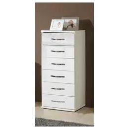 Schubkastenkommode wimex "Tromo", wei&szlig; (wei&szlig;, hochglanz wei&szlig;), B:46cm H:103cm T:40cm, Sideboards