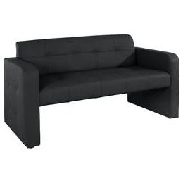 Polsterbank exxpo - SOFA FASHION "Barista K&uuml;chensofa, Sitzh&ouml;he 49cm, kompakte Stellma&szlig;e", schwarz, B:162cm H:82cm T:68cm, Microfaser (Zusammensetzung: 100% Polyester);Lederfaserstoff (Grundgewebe 41% Lederfaser, 39% Polyester, 20% Baumwolle), Sitzb&auml;nke, Polsterbank, Frei im Raum stellbar