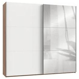 Schwebet&uuml;renschrank wimex "Level by fresh to go", wei&szlig; (plankeneichefarben, wei&szlig;), B:250cm H:236cm T:65cm, Schr&auml;nke, Schwebet&uuml;renschrank