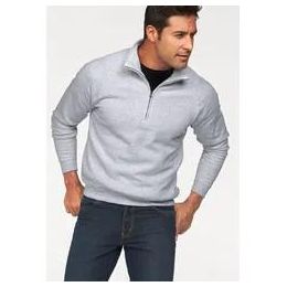 Sweatshirt Fruit of the Loom, Herren, Gr. M (48/50), grau (hellgrau), angeraute Sweatware, Obermaterial: 80% Baumwolle, 20% Polyester, unifarben, Basic, schmal, ohne Ausschnitt, Raglan&auml;rmel Rippb&uuml;ndchen, Sweatshirts Sweatshirt, mit Rei&szlig;verschluss