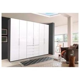 Kleiderschrank Wiemann "Loft", wei&szlig; (havanna, wei&szlig; glas), B:300cm H:236cm T:58cm, Glas, Schr&auml;nke, Kleiderschrank, Glasfront