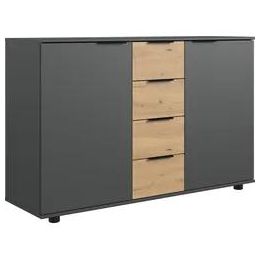 Kombikommode wimex "Gibraltar", grau (artisan, eiche, nachbildung, graphit), B:130cm H:83cm T:41cm, Holzwerkstoff, Sideboards, Kombikommode, in 2 Breiten