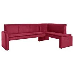 Eckbank exxpo - SOFA FASHION "Cortado, elegant und modern mit hohem Sitzkomfort", rot, B:157cm H:89cm T:244cm, Luxus-Microfaser (100% Polyester), Sitzb&auml;nke, Eckbank, hohe Bodenfreiheit, sch&ouml;ne Detailverarbeitung, wahlweise Lederbezug
