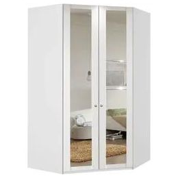 Eckkleiderschrank wimex "New York", wei&szlig;, B:90cm H:236cm T:56cm, Schr&auml;nke, Eckkleiderschrank, mit Spiegel