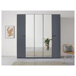 Dreht&uuml;renschrank Rauch "Kleiderschrank Schrank Garderobe TOPSELLER OTELI inkl. Inneneinteilung", grau (graumetallic), B:226cm H:229cm T:54cm, Holzwerkstoff, Schr&auml;nke, Dreht&uuml;renschrank, mit zus&auml;tzlichen Einlegeb&ouml;den, optional mit Spiegel MADE IN GERMANY