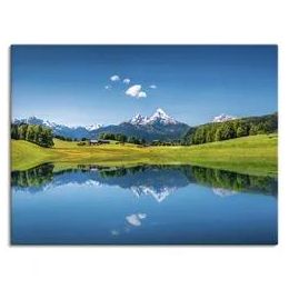 Wandbild Artland "Landschaft in den Alpen", blau (farbe bild(er): blau), B:80cm H:60cm, Bilder, als Leinwandbild, Poster in verschied. Gr&ouml;&szlig;en