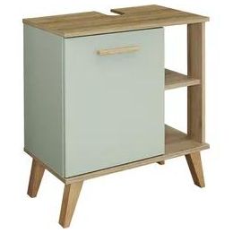 Waschbeckenunterschrank SAPHIR "Quickset 963 Unterbeckenschrank, Salbei Nachbildung, 1 T&uuml;r", braun (riviera eiche, salbei nachbildung), B:60,5cm H:65cm T:33cm, Holzwerkstoff, Schr&auml;nke, Waschbeckenunterschrank, Waschbeckenschrank inkl. T&uuml;rd&auml;mpfer, 60,5 cm breit, ohne Waschbecken