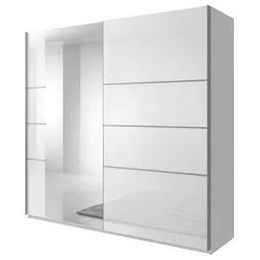 Schwebet&uuml;renschrank Home Affaire "Beta Schiebet&uuml;renschrank Kleiderschrank W&auml;scheschrank", wei&szlig;, B:180cm H:210cm T:61cm, FSC-zertifizierter Holzwerkstoff, Glas, Hartfaserplatte, Metall, Schr&auml;nke, Schwebet&uuml;renschrank, mit Spiegel, INKLUSIVE kompletter Innenausstattung, Front in Hochglanz