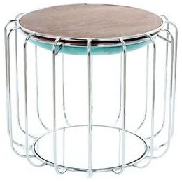 Beistelltisch Kayoom "Pouf Comfortable 110, abnehmbares und wendbares Oberteil", gr&uuml;n (mint, silber, silber), B:50cm H:45cm T:50cm, Eisen, MDF, Samtbezug, Schaumstoff, Spiegel, Tische, Beistelltisch, praktisch umzuwandeln in Tisch oder Hocker, mit Spiegelglas