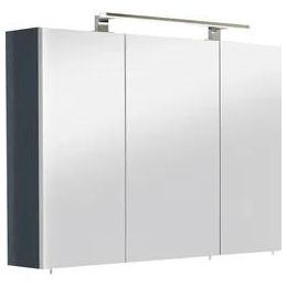 Spiegelschrank Optifit "Mino", grau (seidenglanz anthrazit), B:100cm H:68cm T:17,6cm, Schr&auml;nke, Spiegelschrank, Breite 100 cm