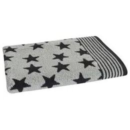 Badetuch Dyckhoff "Stars", grau (anthrazit), B:70cm L:140cm, Walkfrottee, Obermaterial: 100% Baumwolle, Handt&uuml;cher, Badetuch, mit Sternen & Streifen