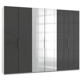 Kleiderschrank wimex "Level by fresh to go", wei&szlig; (wei&szlig;, grauglas), B:300cm H:236cm T:58cm, Schr&auml;nke, Kleiderschrank Dreht&uuml;renschrank, mit Glas- und Spiegelt&uuml;ren