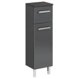 Unterschrank SAPHIR "Quickset Badschrank mit 1 T&uuml;r, 1 Schublade, 25 cm breit", grau (anthrazit, anthrazit glanz), B:25cm H:81cm T:20cm, Schr&auml;nke, Unterschrank, Badezimmer-Unterschrank inkl. T&uuml;rd&auml;mpfer, Griffe in Chrom Glanz