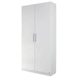 Garderobenschrank Rauch "Garderobe Dreht&uuml;renschrank Kleiderschrank Schrank Schuhschrank MINOSA", wei&szlig; (alpinwei&szlig;, hochglanz wei&szlig;), B:91cm H:197cm T:41cm, Holzwerkstoff, Schr&auml;nke, Garderobenschrank, Breite 91 cm, ausziehbare Kleiderstange 6 Schuhablagen MADE IN GERMANY