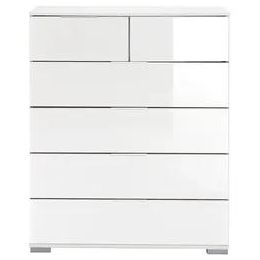 Schubkastenkommode wimex "Easy", wei&szlig; (wei&szlig;, wei&szlig;glas), B:82cm H:102cm T:41cm, Sideboards, mit Glas- oder Spiegelfront