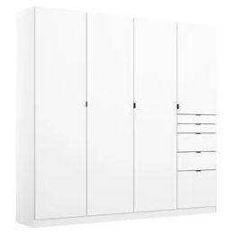 Dreht&uuml;renschrank Rauch "Kleiderschrank Schrank Garderobe W&auml;scheschrank Ankleide ONTARIO", wei&szlig;, B:181cm H:197cm T:54cm, Holzwerkstoff, Schr&auml;nke, Dreht&uuml;renschrank, mit 5 Schubladen in unterschiedlichen Gr&ouml;&szlig;en MADE IN GERMANY