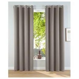 Verdunkelungsvorhang OTTO HOME "Solana" Gr. 4, beige (sand), B:140cm H:245cm, Polyester, Gardinen, 2-er Set, Breite 140 cm, einfarbig, Topseller