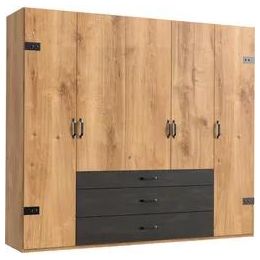 Kleiderschrank wimex "Detroit by fresh to go", beige (raw steel, metall), B:250cm H:218cm T:58cm, Schr&auml;nke, Kleiderschrank