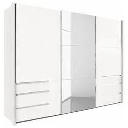 Schwebet&uuml;renschrank wimex "Level by fresh to go", wei&szlig;, B:300cm H:216cm T:65cm, Schr&auml;nke, Schwebet&uuml;renschrank, jeweils mit einer Spiegelt&uuml;r