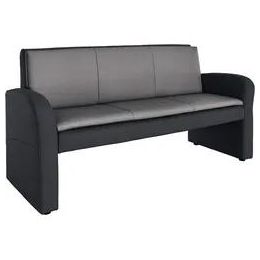 Hockerbank exxpo - SOFA FASHION "Cortado, 3-Sitzer K&uuml;chensofa mit hohem Sitzkomfort", schwarz (schwarz, grau), B:182cm H:89cm T:67cm, Strukturstoff (88%Polyester, 12% Nylon) mit Absatz Luxuskunstleder;Luxus-Microfaser (Zusammensetzung: 10% Baumwolle, 90% Polyester), Hocker, Polsterbank, hohe Bodenfreiheit, sch&ouml;ne Detailverarbeitung