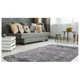 Hochflor-Teppich Kayoom "Diamond 700", grau (grau, wei&szlig;), B:240cm H:45mm L:330cm, Kunstfaser, Teppiche, weiche Microfaser, Langflor, Shaggy, Melange, Wohnzimmer