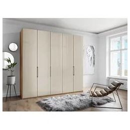 Dreht&uuml;renschrank Wiemann "Monaco, Kleiderschrank, Schrank, W&auml;scheschrank, mit edler Glasfront", braun (bianco, eiche, nachbildung, glas champagner), B:246,3cm H:216cm T:58cm, Floatglas, Holzwerkstoff, Schr&auml;nke, Dreht&uuml;renschrank, hochwertigen Beschl&auml;ge inkl. T&uuml;rd&auml;mpfung, variable Inneneinteilung