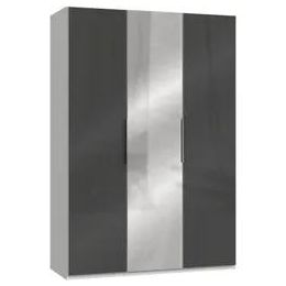 Kleiderschrank wimex "Level by fresh to go", wei&szlig; (wei&szlig;, grauglas), B:150cm H:216cm T:58cm, Schr&auml;nke, Kleiderschrank Dreht&uuml;renschrank, mit Glas- und Spiegelt&uuml;ren