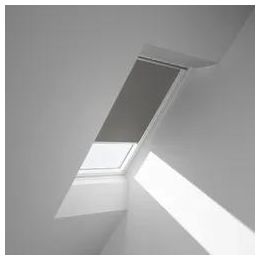 Verdunklungsrollo Velux "DKL SK08 0705SWL", grau (grau, wei&szlig;), SK08, stufenlos positionierbar, Aluminium, Polyester, Rollos, Verdunklungsrollo, wei&szlig;e F&uuml;hrungsschienen & Griffleiste