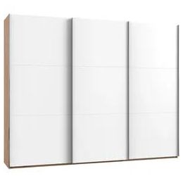 Schwebet&uuml;renschrank wimex "Level by fresh to go", wei&szlig; (plankeneichefarben, wei&szlig;), B:300cm H:236cm T:65cm, Schr&auml;nke, Schwebet&uuml;renschrank