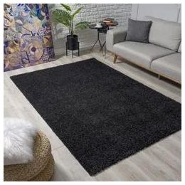 Hochflor-Teppich Sanat "LOCA" Gr. 4, schwarz, B:160cm H:30mm L:230cm, Kunstfaser, Teppiche, Wohnzimmer, Langflor, Shaggy, Schlafzimmer