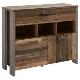 Kommode FORTE "Clif", grau (old wood vintage, beton, optik), B:106,7cm H:86,3cm, Sideboards, Kommode, Breite 106 cm