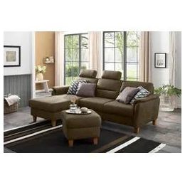 Ecksofa Home Affaire "Palmera L-Form, B: 244 cm - OTTO. Verl&auml;ssliche Qualit&auml;t.", gr&uuml;n (oliv), B:244cm H:89cm T:163cm, 100% Polyester;Struktur (100% Polyester);Luxus-Microfaser in Lederoptik (100% Polyester), Sofas, Ecksofa, optional Bettfunktion & Bettkasten, Federkern